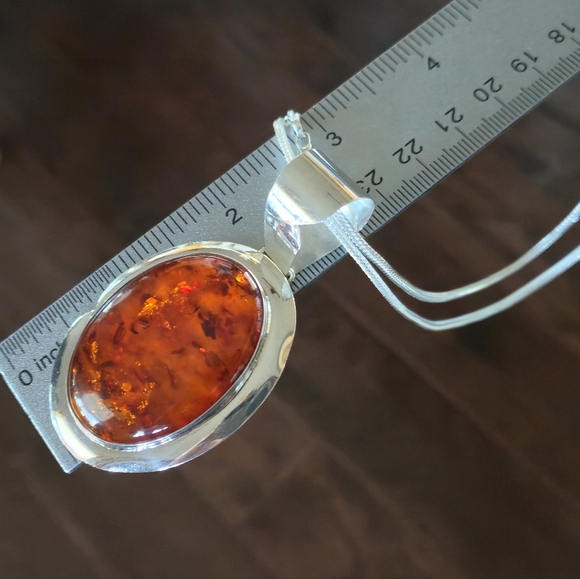 Jewelry | Jay King Vintage Dtr 925 Sterling Silver Amber Pendant ...